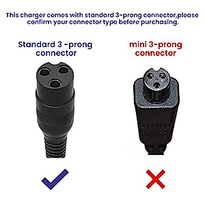 XXSZHY 24V Scooter Battery Charger for Razor E100 E200 E200S E175 E300 E300S E125 E150 E500 PR200 E225S E325S MX350 MX400 Charger Power Supply Cord- 3-Prong Inline Female Battery Power Cord
