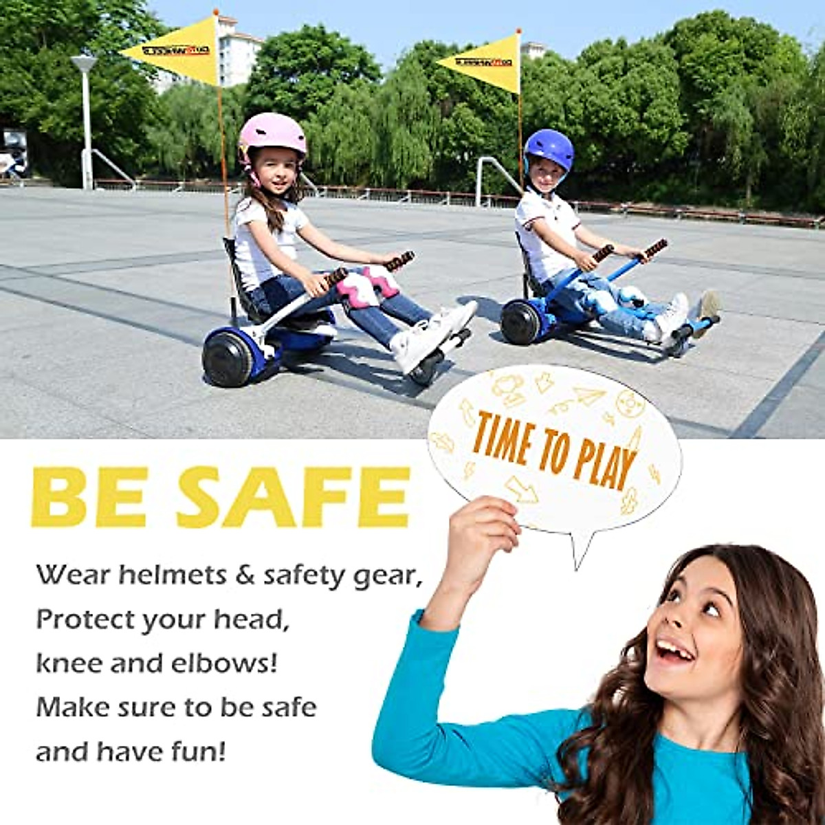 Adjustable Hoverboard Car Style Holder for 6.5" 8" 10" Two Wheel Self Balancing Scooter with 4 Length Adjustments (Balance Board Not Included)