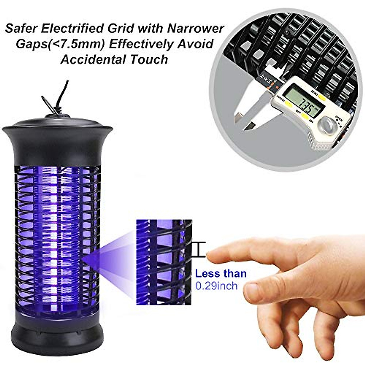 Micnaron Bug Zapper Electric Indoor Insect Killer suspensible UV Light | Mosquito Killer Bug Fly Pests Attractant Trap Zapper Lamp w/Powerful 1000V Grid for Indoor Home Bedroom,Kitchen, Office