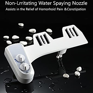 Bidet Attachment Automatic Double Nozzle Water Pressure Cold Water Toilet Bidet for Women Laundry (16.9)