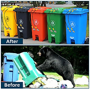 Suohanfei 2 Pcs Trash Can Lock for Animals, Raccoon Bear Proof Trash Can Lid Locks, Universal Outdoor Garbage Can Lock（Black）