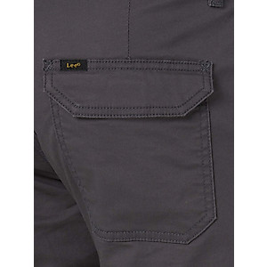 Lee Men's Extreme Motion Twill Cargo Pant Charcoal 38W x 32L