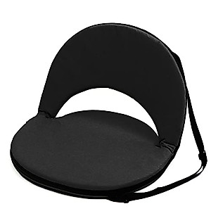 Trademark Innovations Portable Multiuse Adjustable Recliner Stadium Seat, Black