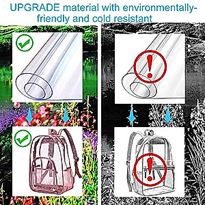 Clear Backpack, Transparent Bookbag Heavy Duty See Through Backpacks for Women - Pink