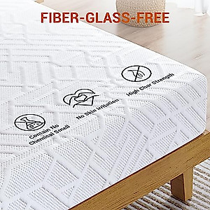 Wellos 8 Inch TwinXL Memory Foam Mattress in a Box | Removable/Washable Cover | Multi-Layer System for Pressure Relief | Fiberglass-Free Inner Cover | Cooling Gel | Made in USA,White