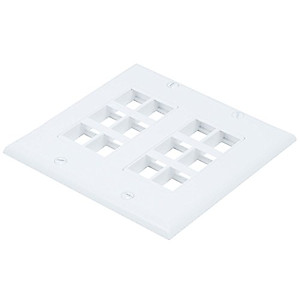 Monoprice 106837 2-Gang Wall Plate for Keystone 12 Hole - White