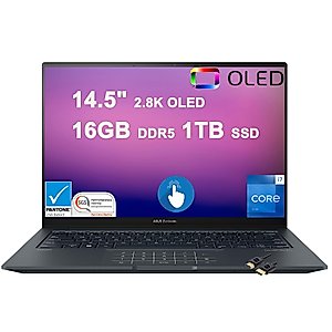 Asus Zenbook 14X OLED Business Laptop | 14.5"" 2.8K 120Hz Multi-Touch 550nits | 13th Gen Intel 14-core i7-13700H | 16GB DDR5 1TB SSD | Backlit Keyboard Thunderbolt Win11Pro + HDMI Cable, Inkwell Gray