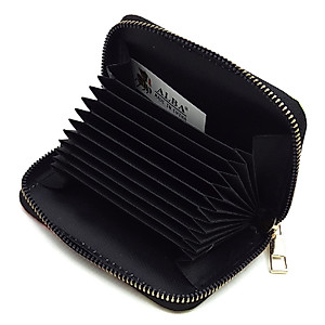 Mizuba Multi Graffiti Print Accordion Card Holder Wallet Small Credit Card Holder Cash Coin Carry Wallet (Black)