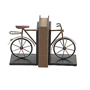 Deco 79 Metal Bike Bookends, Set of 2 6"W, 9"H, Black