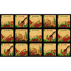 Elizabeth's Studio Musical Christmas Black 23 x 43in Panel by Elizabeths Studio Sold by The Panel