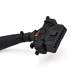 iKKEGOL 30cm 16 Pin OBD2 OBDII J1962 Y Cable Cord Splitter Extension 1x Male to 2X Female Braid Connector 12"