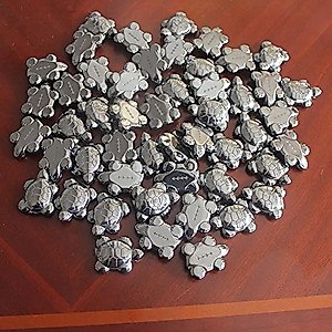 Gemstone crystal Hematite turtle pendant bead for necklace 1''