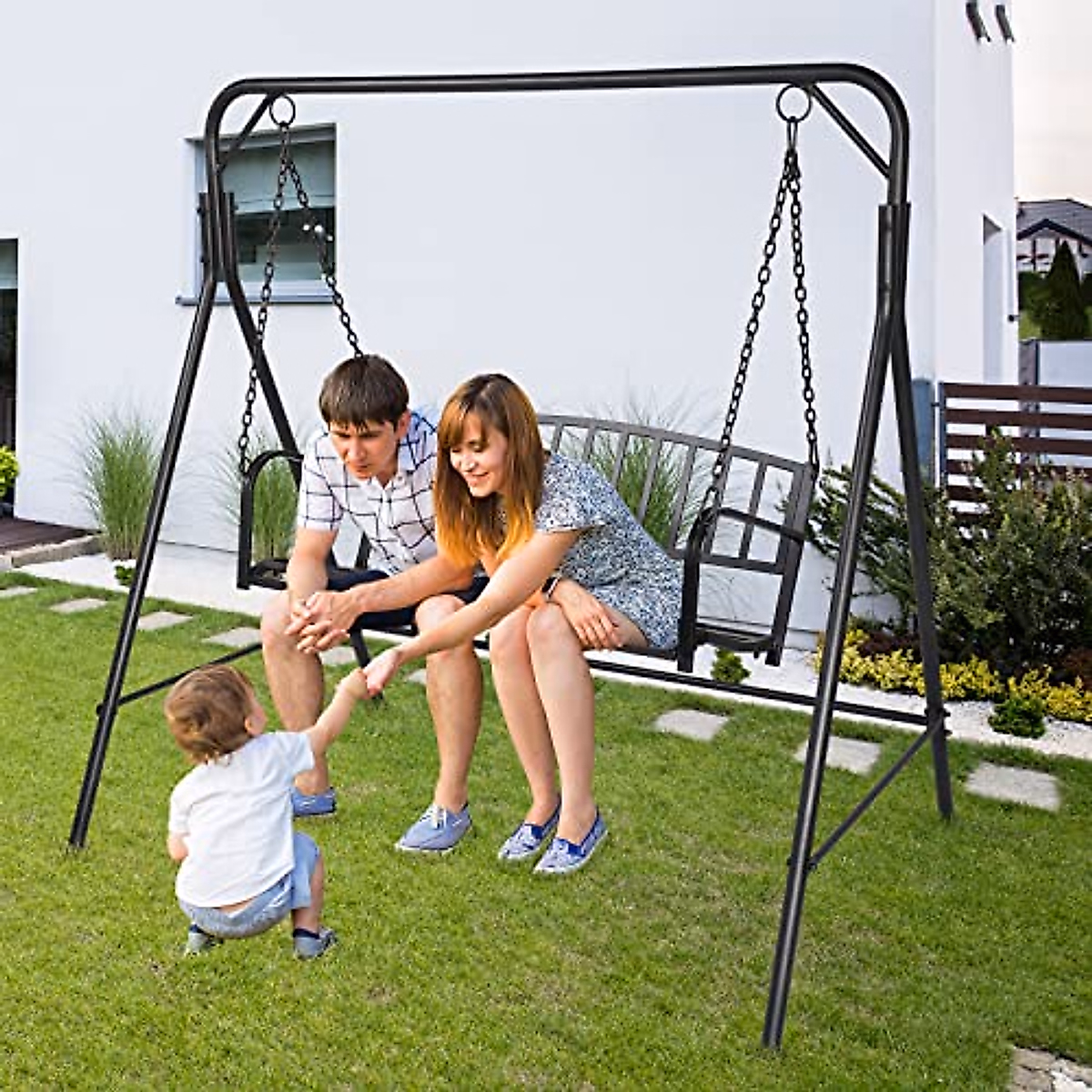 Outvita Metal Swing Stand, 550lbs Heavy Duty Steel A-Frame Stand Powder Coated Finish for Kids, Adults Outdoor Backyard Patio Porch
