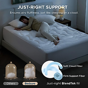 Bedsure Queen Mattress Protector Waterproof - Quilted Fitted Waterproof Mattress Pad with 8-21" Deep Pocket, Noiseless Mattress Cover Padded Topper for Queen Size Bed, 60x80 Inches, White