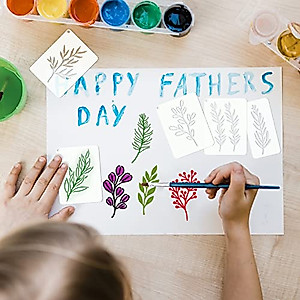 Leaf Stencils for Crafts Small Leaves and and Branches Paint Plant Stencil for Painting On Wood Wall Card Making, Tiny Nature Vine Herb Essential Art Stencils for Adults Kids (50 Leaves)