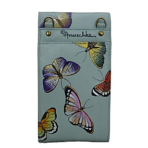 Anuschka Women’s Genuine Leather RFID Smartphone Crossbody - Himalayan Bird