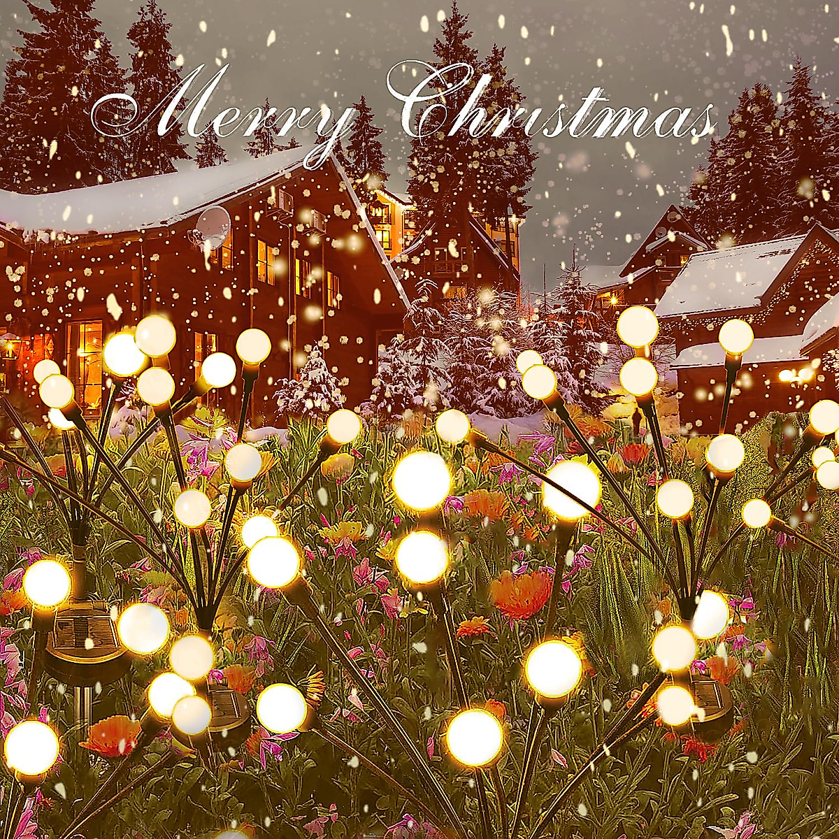 TYUWGMS Solar Lights Outdoor,Swaying Garden Firefly Lights, Solar Garden Lights, Waterproof Fairy Decor Outdoor Solar Lights,Ideal for Patio, Yard, Path Fence