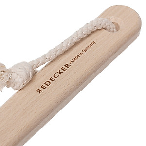 REDECKER Beechwood Bath and Shower Brush - Boar Bristle Back Brush Shower - 17-3/4 inch Handle for Hard-to-Reach Areas - Natural Pig Bristle Fibers Remove Dead Skin - Long Handled Bristle Shower Brush