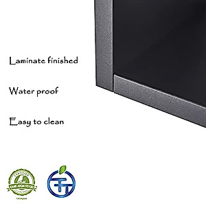 Kaboon Wall Mount Shelf Set of 4, Black Shelves for Space Discovery Home and Commercial Use, Large Size Shelves Set, Black