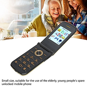 Yunseity Unlocked Senior Flip Cell Phone, Loud Volume Large Buttons Mobile Phone with 2.4 Inch Touch Screen, Easy to Use Kids Seniors Flip Phone with Flashlight Radio Ebook (Gold)