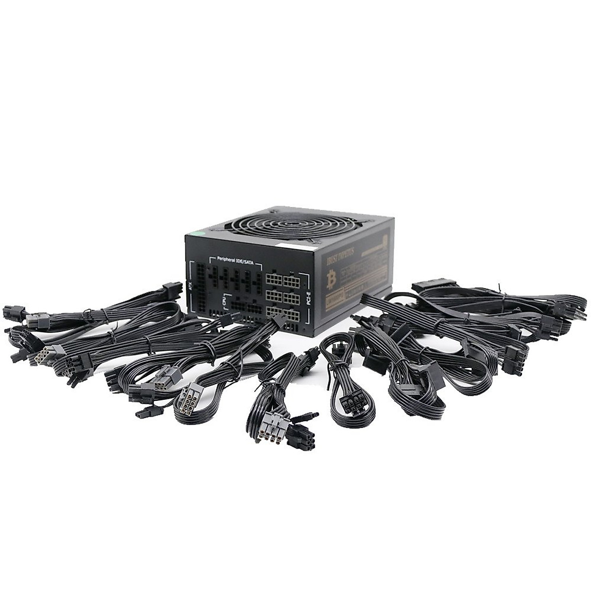 Module Power Supply 1600w Full Modular for Miner 1600w 80 Plus Gold Power Supply 12V with Auto Fan Speed Control Support 8 Graphic Card RX3060/3070/3080 for ETH ETC Zcash Ethereum Mining Rig 110V