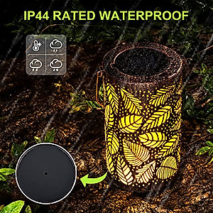 Large Solar Lanterns Outdoor Hanging Lantern Lights, 7.9" Tall LED Decorative Table Lights, Garden Decor Lights Waterproof for Patio, Yard, Pathway, Landscape