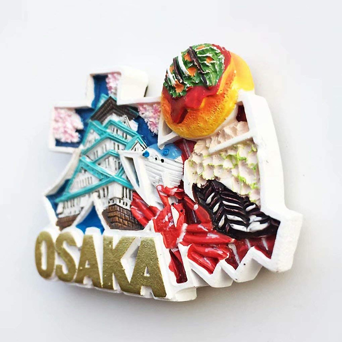 Japan Osaka Fridge Magnets Funny 3D Resin Magnet for Refrigerator Travel Souvenir Gifts Home Kitchen Decoration Magnets Sticker Crafts