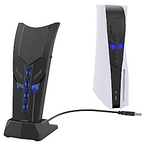 4-Port USB Hub for PS5, High-Speed USB Splitter USB 2.0 Hub USB Expander Adapter Extension for PS5/PS4/PS3, Xbox One/360, Xbox Series, Switch, PC, Tablet, Mac, Mouse, Keyboard with USB Station