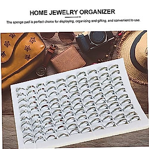 BESTOYARD 16 pcs Box jewelry box pad earring display tray foam ring holder insert jewelry tray insert earring sponge tray jewelry dish white drawers jewelry sponge holder mosaic ring bracket