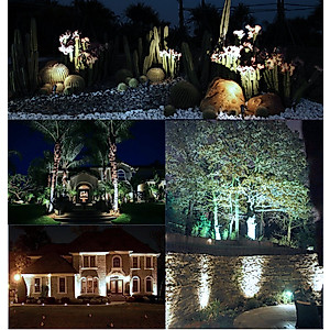 ONEVER LED Landscape Spotlight Outdoor, 6W 300Lumen Waterproof LED Lawn Lamp Lights with Spike for Home Garden Decor, DC 12V, Warm White (Pack of 1X)