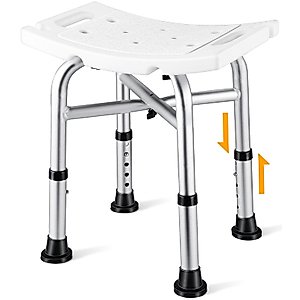 Hiqufet Shower Chair for Inside Shower(450lb), FSA/HSA Eligible 5 Height Adjustable Shower Stool, Shower Seats for Adults, 3-Minute Quick Assembly, Heavy Duty Shower Bench for Inside Shower to Sit on