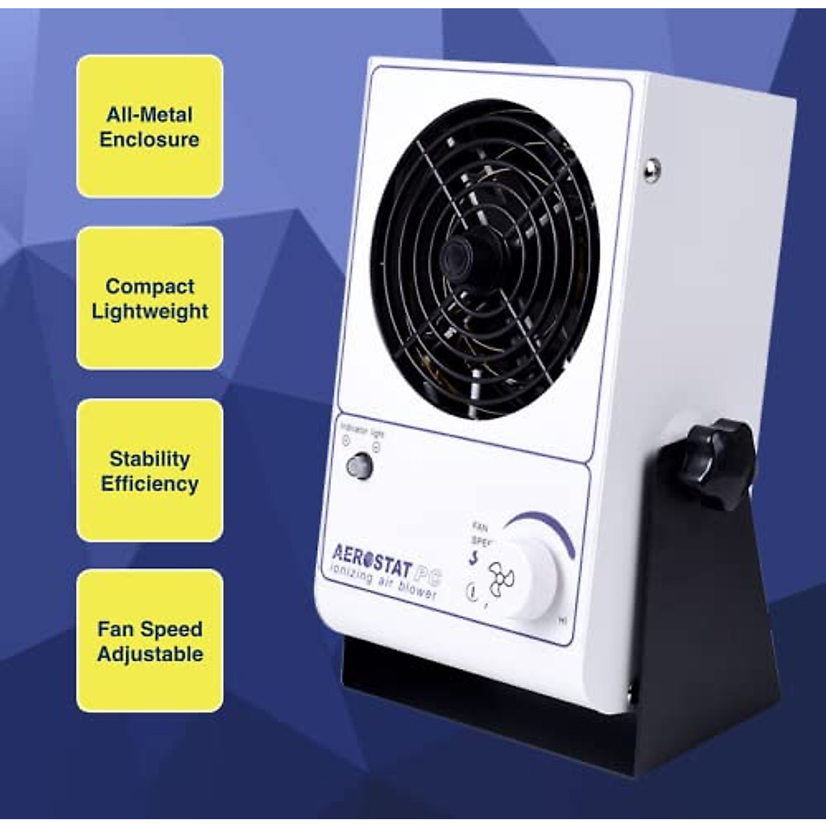 Ionizing Air Blower Fan Ion Anti-Static Elimination Discharge ESD Blower Fan 110V Ionizer Desktop Fan Eliminator