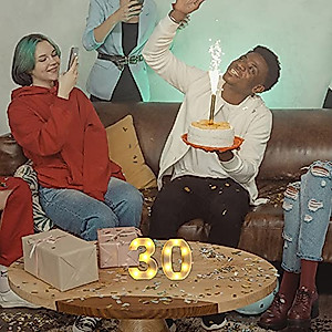 30th Birthday Decorations Marquee Numbers Light up Letters Plastic Led Light Up Number Letters Figure Fairy Birthday Party Supplies Battery Operated Numbers for 30th Happy Birthday Anniversary Event