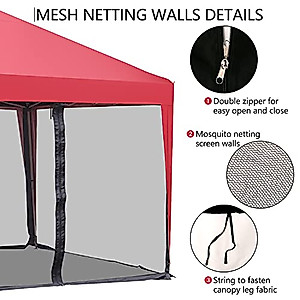 10'x10' Gazebo Canopy Replacement Netting,Mesh Screen Netting Sidewalls with Zipper for Patio Gazebo Canopy Tent(Screen Sidewalls ONLY)