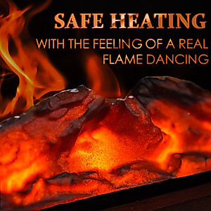 DONYER POWER Mini Electric Fireplace 1500W Protable Fireplace Heater, Wood Fram