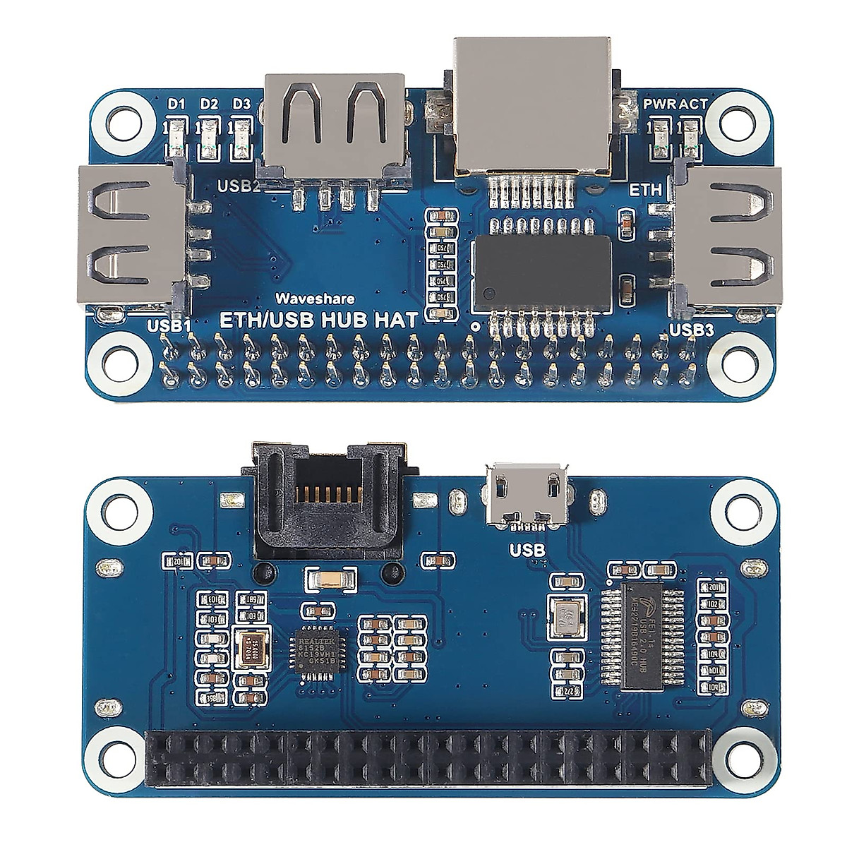 DORHEA Ethernet/USB HUB HAT Expansion Board USB to Ethernet RJ45 Network Port for Raspberry Pi 4 with Ethernet Port and USB Ports Compitable with Raspberry Pi 4/3B+/3B/Zero/Zero W/Zero WH/Zero 2W