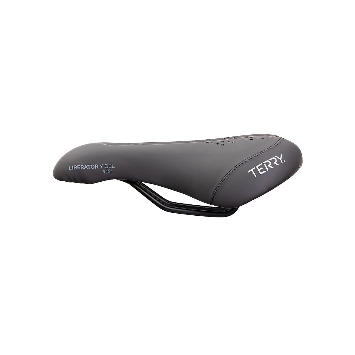 Terry Liberator Y Gel Italia Saddle - Ergonomic Foam/Gel Padded Bike Seat - Men's Comfortable Seat Cushion, Bike Seats for Men - Dura-Tek Synthetic Cover, Center Cutaway