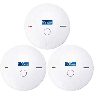 3 Pack 10 Year Battery Operated Smoke Detector and Carbon Monoxide Detector, Travel Portable Photoelectric Fire Co Alarm for Home, Kitchen
