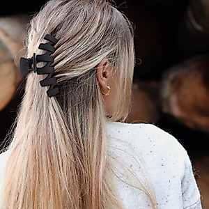 SuPoo Large Matte Claw Hair Clips for Thick Hair - 4.7" Jumbo Jaw Clamps With Strong Hold, Cute Big Hair Accessories for Women