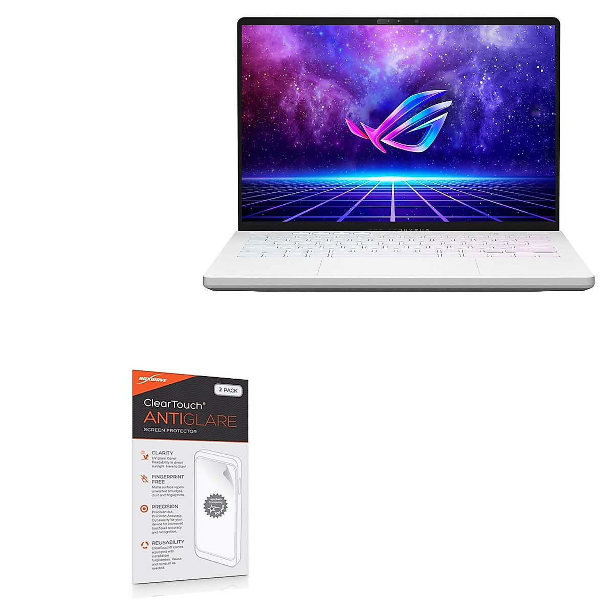 BoxWave Screen Protector Compatible with ASUS ROG Zephyrus G14 WQXGA Laptop (GA402RJ) - ClearTouch Anti-Glare (2-Pack), Anti-Fingerprint Matte Film Skin