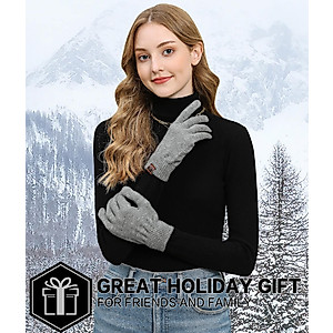 FZ FANTASTIC ZONE Women's Winter Touchscreen Wool Magic Gloves Warm Knit Fleece Lined for Women