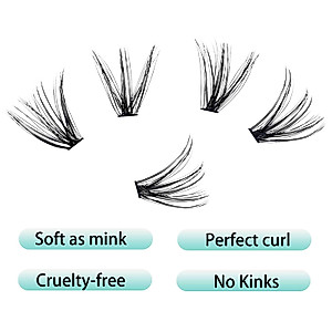 Individual Lashes 14-18mm 240pcs Cluster Lashes D Curl Natural Look Mixed Tray DIY Eyelash Extension Volume Lash Clusters Eyelashes Long 0.07 Individual Lash Extensions (40D-0.07D-14-18mm)