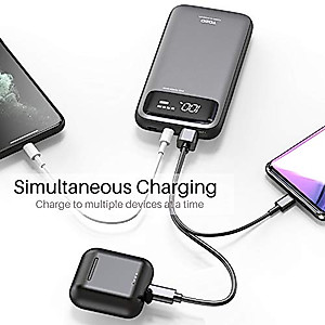 TOZO PB2 PD Fast Charging Power Bank 20000mAh with Visible Digital Display Portable Charger 18W Battery Pack with Dual Input Ports, High Charging Speed for iPhone, Samsung and More. Gray