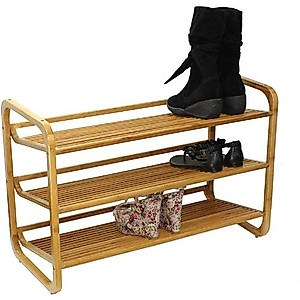 Oceanstar 3-Tier Bamboo Shoe Rack, Brown