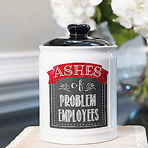 Cottage Creek Ashes of Problem Employees Piggy Bank, Candy Jar with Lid, Boss Gifts