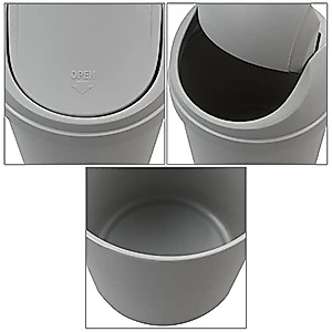 EudokkyNA Mini Desktop Trash Can, Tiny Trash Bin with Lid (Grey)