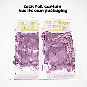 Pink Fringe Backdrop Curtain for Party Decorations - 6.5 x 6.5ft, Pack of 2 | LILF Pink Tinsel Backdrop for Pink Streamers Party Decor | Pink Foil Curtain for Birthday Party Photobooth Props