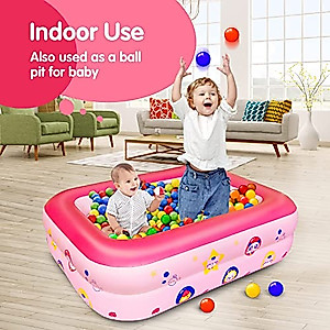 Kiddie Pool Toys for 1 2 3 Year Old Girl Gifts, Inflatable Swimming Pools for Kids Toys Age 1-3 Years, Summer Water Kiddy Baby Pools Ball Pit for Toddlers 1-4 as Bathtub for Backyard Outdoor Indoor