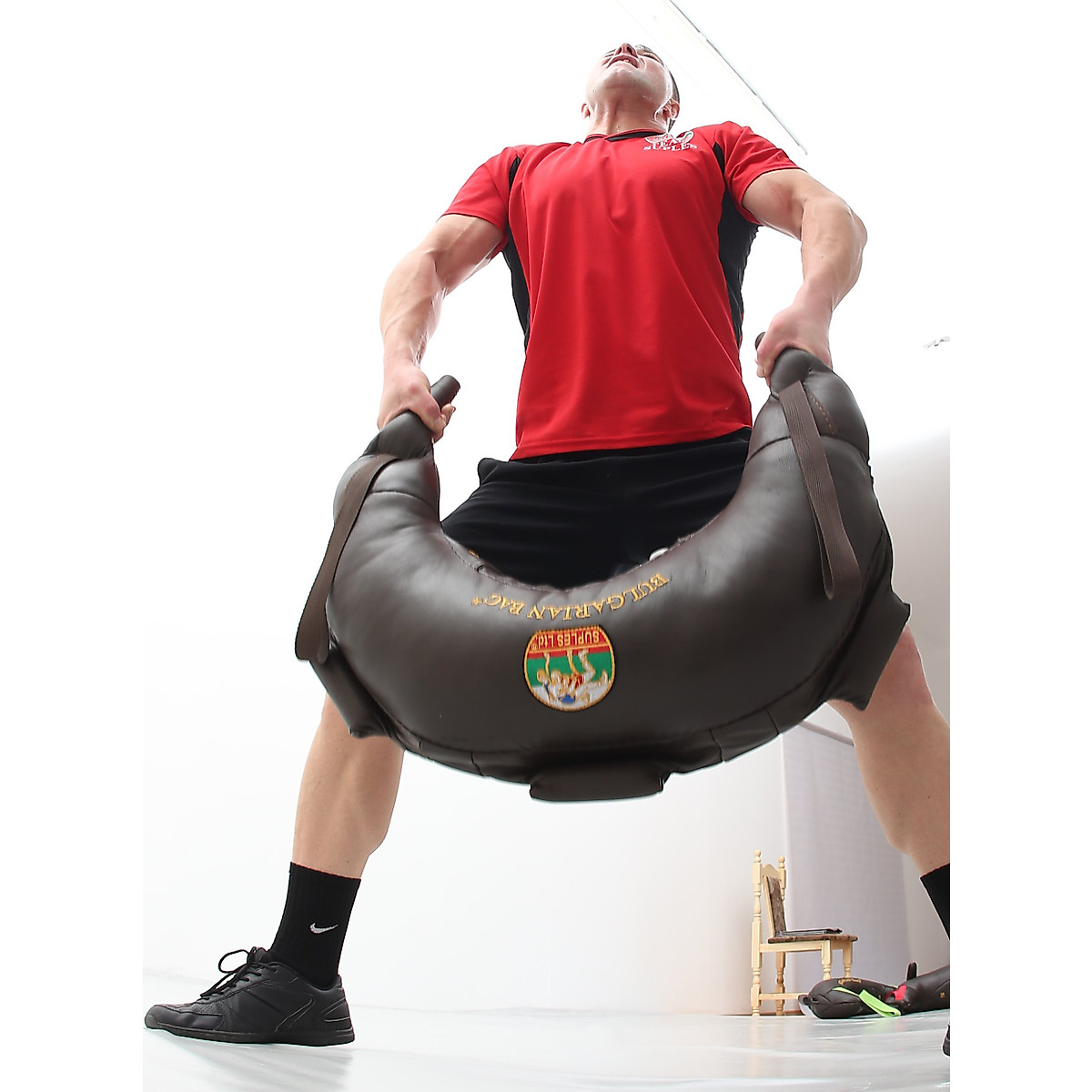 Bulgarian Bag - Genuine Leather (44 lb.) (Fitness, Wrestling, Judo, Grappling, Functional Training, MMA, Sandbag), Brown,X-Large, B01IABC8U0