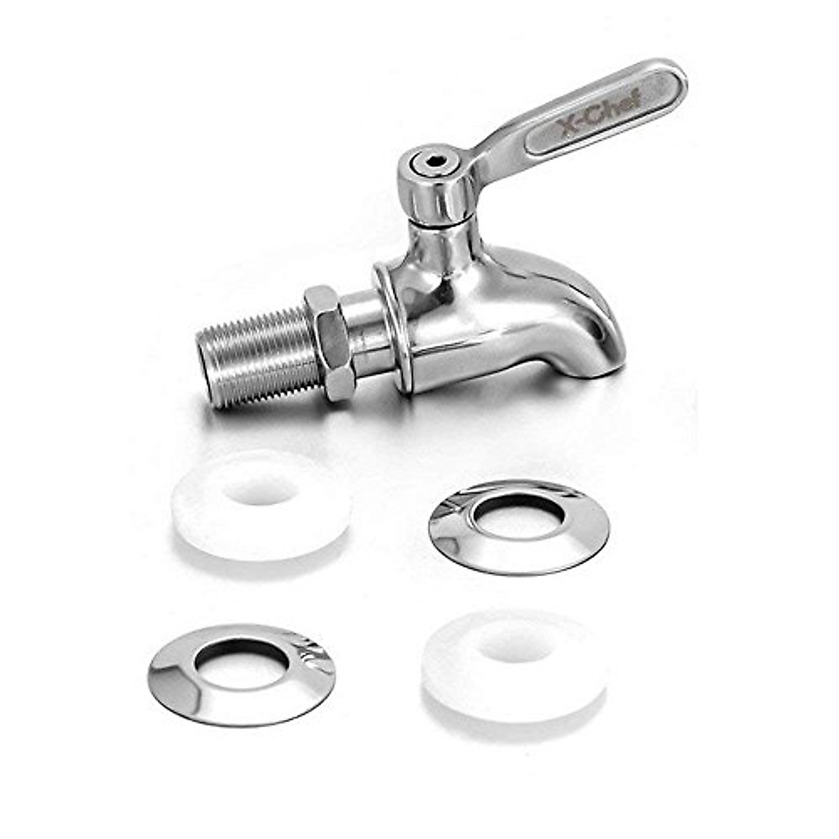 X-Chef Beverage Dispenser Spigot Replacement, Stainless Steel Metal Spigot for Glass Jar & Drink Dispenser